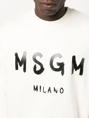MSGM Logo-print Sweater - White