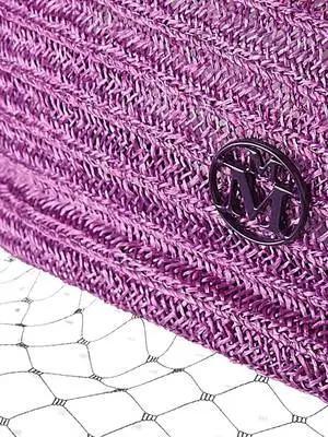 MAISON MICHEL Bonnie Straw Beret With Veil - Purple