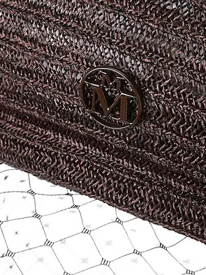 MAISON MICHEL Bonnie Veil Beret - Brown