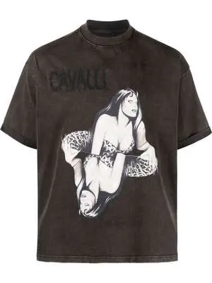 Roberto Cavalli Graphic-print T-shirt - Grey