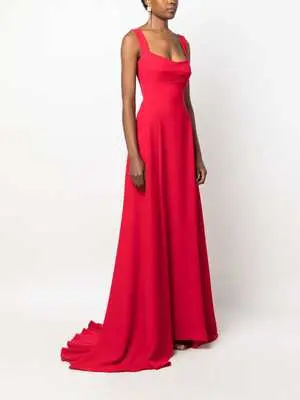 ATU BODY COUTURE Sleeveless Crepe Gown - Red