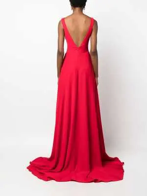 ATU BODY COUTURE Sleeveless Crepe Gown - Red