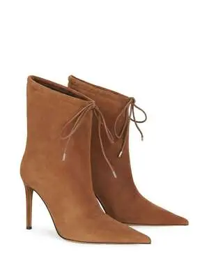 Alexandre Vauthier Pointed-toe Suede Ankle Boots - Neutrals