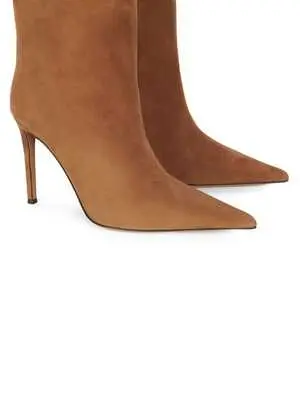 Alexandre Vauthier Pointed-toe Suede Ankle Boots - Neutrals