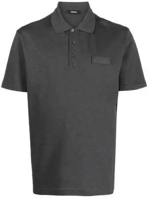 Versace Logo-patch Cotton Polo Shirt