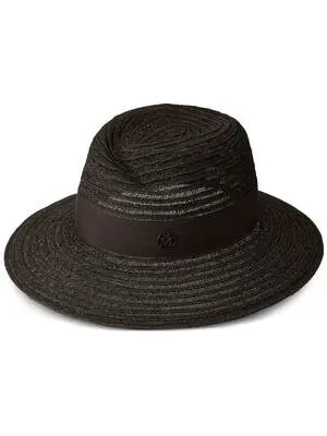 MAISON MICHEL Virginie Straw Fedora - Brown