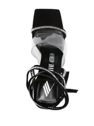 Attico Isa 115mm Embellished Leather Sandals - Black