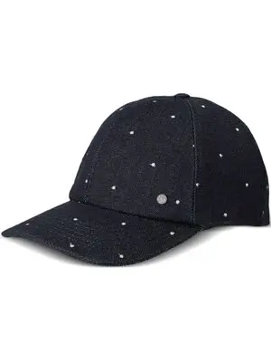 MAISON MICHEL Tiger Denim Cap - Blue