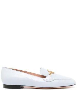 Bally Logo-plaque Leather Loafers - Blue