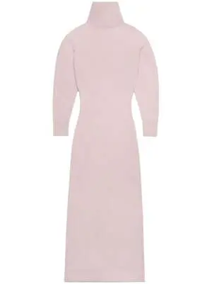 Ami Elbow-patch Knitted Maxi Dress - Pink