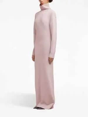 Ami Elbow-patch Knitted Maxi Dress - Pink