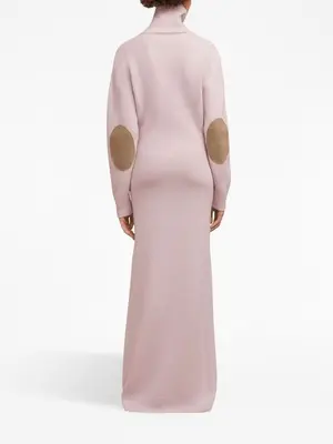 Ami Elbow-patch Knitted Maxi Dress - Pink