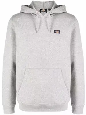 Dickies Logo-patch Long-sleeve Hoodie - Grey