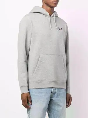 Dickies Logo-patch Long-sleeve Hoodie - Grey