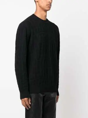Versace Crocodile-pattern Cable-knit Jumper
