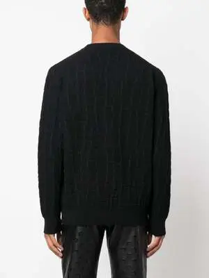 Versace Crocodile-pattern Cable-knit Jumper