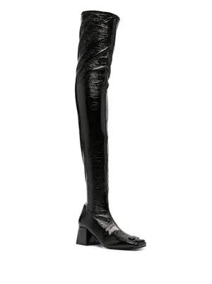 COURREGES 60mm Logo-plaque Leather Boots