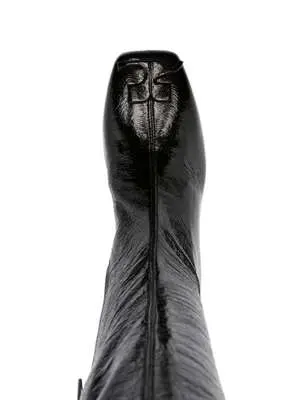 COURREGES 60mm Logo-plaque Leather Boots