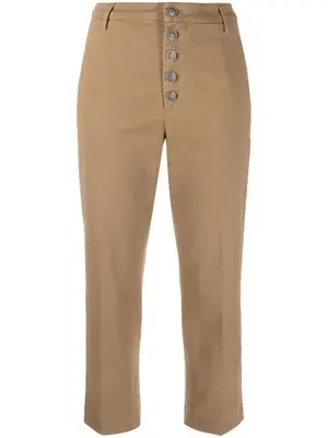 DONDUP Straight-leg Cropped Trousers - Brown