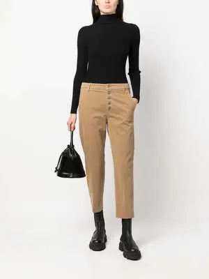 DONDUP Straight-leg Cropped Trousers - Brown