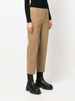 DONDUP Straight-leg Cropped Trousers - Brown