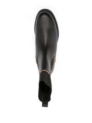 Sacai Round-toe Leather Chelsea Boots