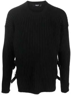 Versace Side-slit Ribbed Jumper