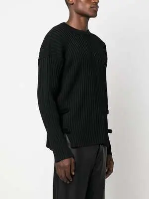 Versace Side-slit Ribbed Jumper