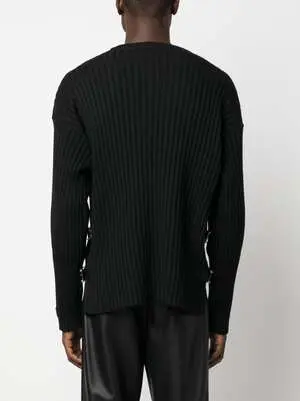 Versace Side-slit Ribbed Jumper