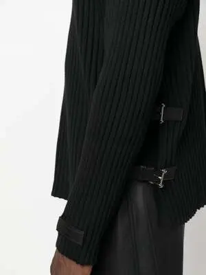 Versace Side-slit Ribbed Jumper