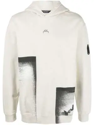 A-COLD-WALL* Bouchards Graphic-print Cotton Hoodie - Neutrals