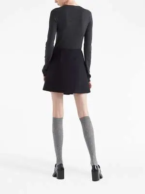 Prada Logo-intarsia Wool Jumper - Grey