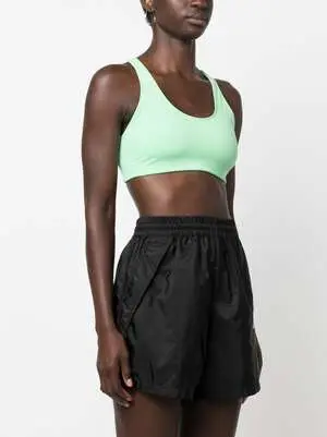 SPORTY & RICH Scoop-neck Sports Bra - Green