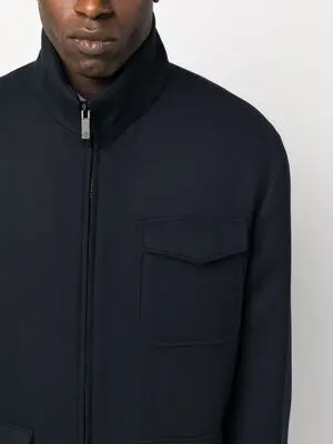 Giorgio Armani Zip-up Virgin Wool Coat