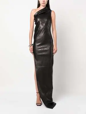 Rick Owens Asymmetric-neck Sequinned Maxi Dress