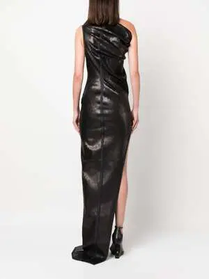 Rick Owens Asymmetric-neck Sequinned Maxi Dress