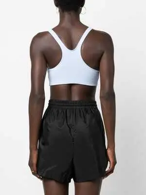 SPORTY & RICH Scoop-neck Sleeveless Sports Bra - Blue