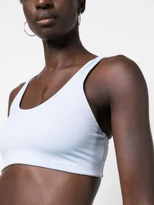 SPORTY & RICH Scoop-neck Sleeveless Sports Bra - Blue