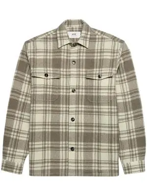 Ami Maxi Checked Overshirt - Neutrals
