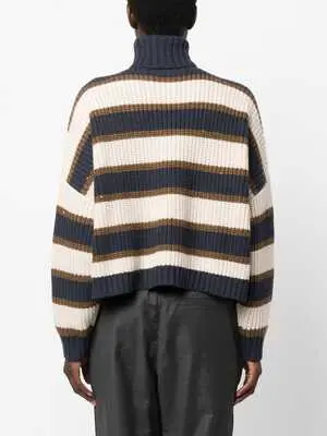 Brunello Cucinelli Striped Roll-neck Waffle-knit Jumper