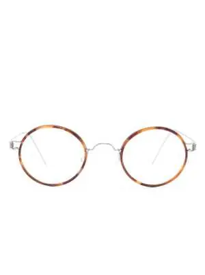 LINDBERG Lindberg Harley 10 Round Frame Eyeglasses Brown