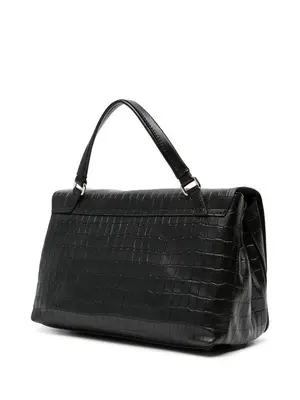 ZANELLATO Postina Crocodile-embossed Leather Bag