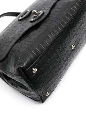 ZANELLATO Postina Crocodile-embossed Leather Bag