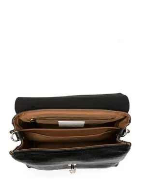ZANELLATO Postina Crocodile-embossed Leather Bag