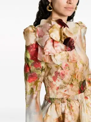 Zimmermann Floral-appliqué Silk Mini Dress