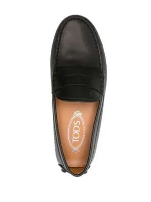 TOD'S Penny-slot Leather Loafers - Black