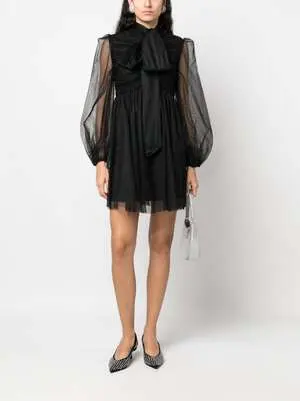 Zimmermann Pussy-bow Tulle Minidress