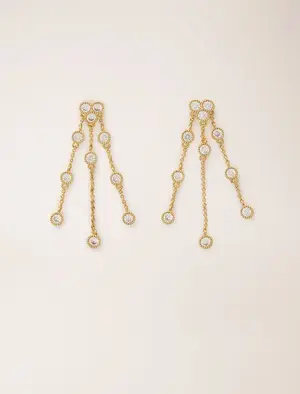 Maje Zirconium -plated Dangle Earrings - Gold