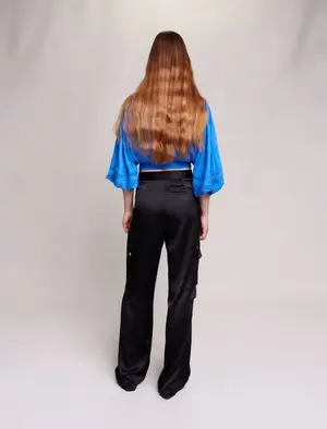Maje Satiny Cargo Trousers