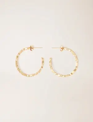 Maje Zirconium Diamanté Hoop Earrings - Gold